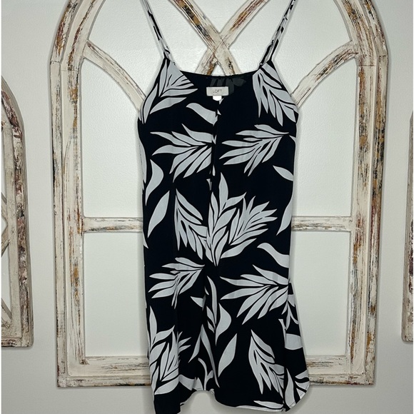 LOFT | Dresses | Loft Sundress Swing Shift Dress Tropical Black White ...